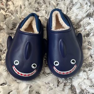 Shoes | Kids Shark Slippers Navy Blue | Poshmark